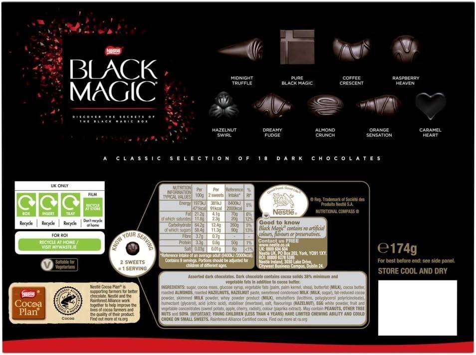 Nestle Black Magic Dark Chocolate 174g x2 | Free UK Delivery
